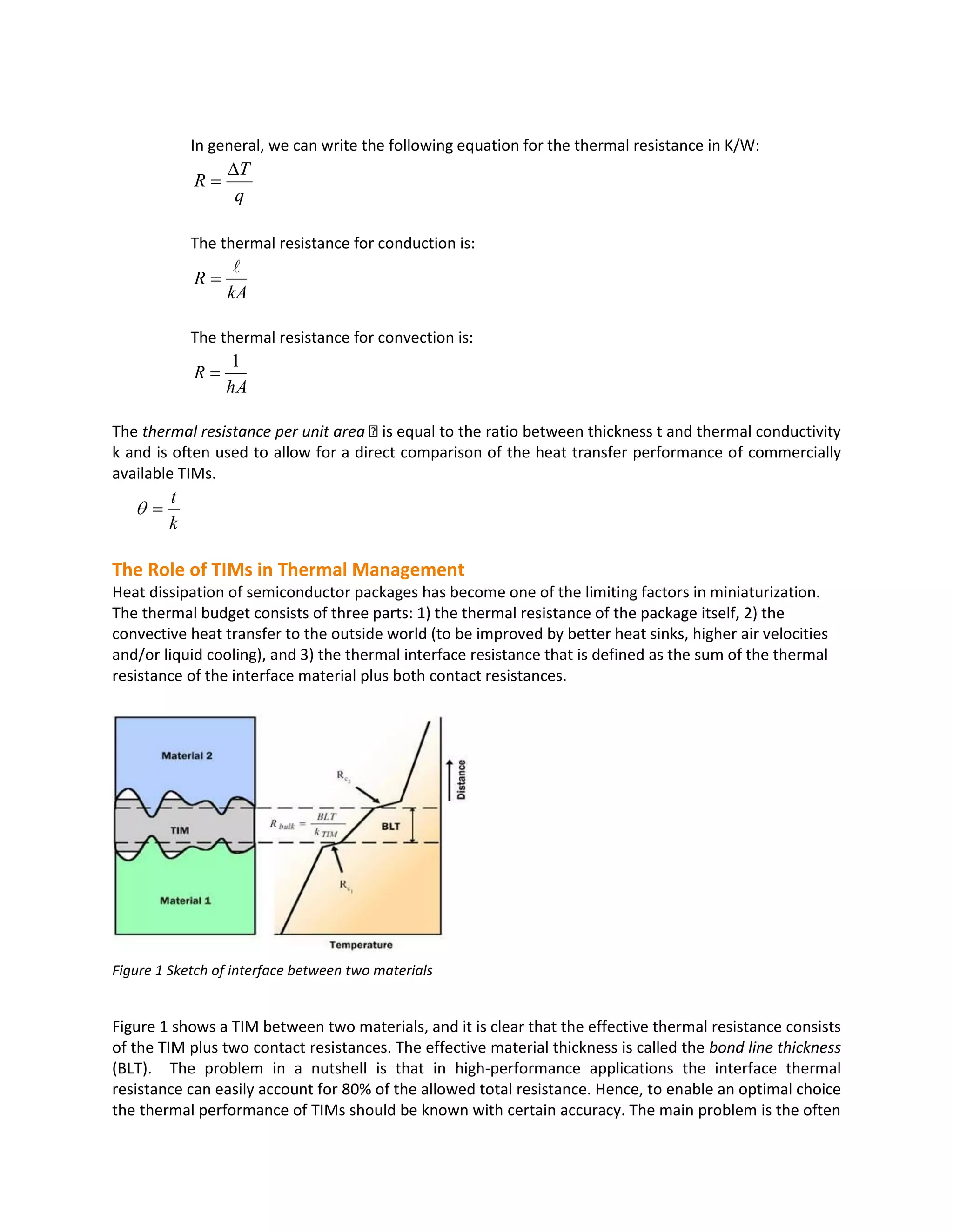 Thermal Interface Materials (TIMs): Conudction, Convection, Resistance ...