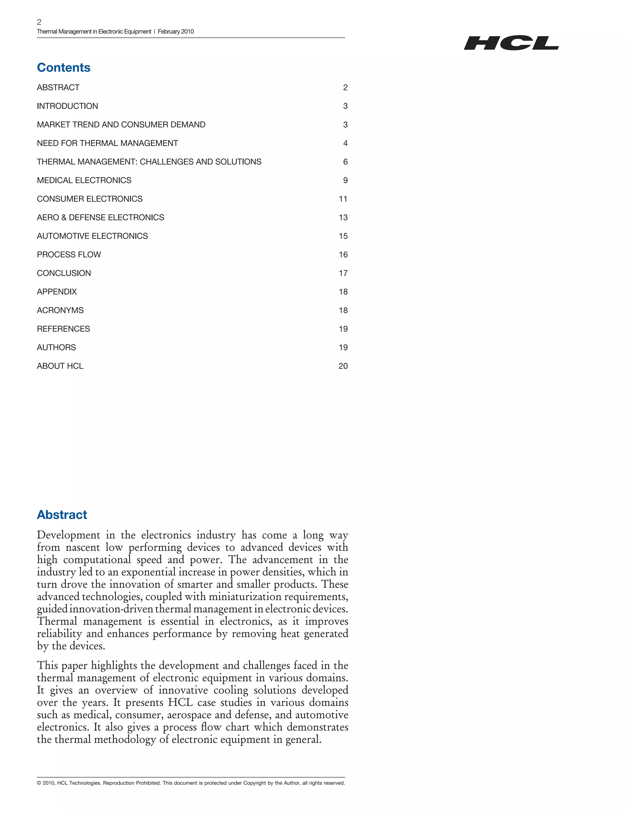 HCLT Whitepaper: Thermal Management in Electronic Equipment | PDF