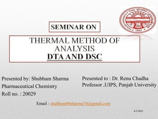 Thermal method of analysis. | PPTX