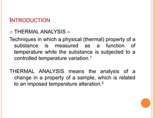 Thermal method of analysis | PPT