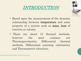 Thermal Method Of Analysis | PPTX