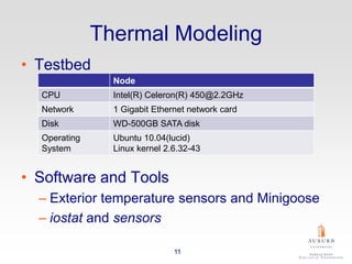 Thermal modeling and management of cluster storage systems xunfei jiang 2014 | PPT