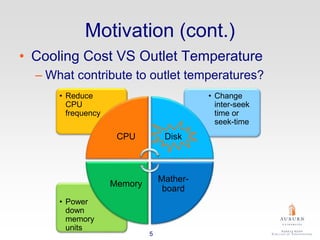 Thermal modeling and management of cluster storage systems xunfei jiang 2014 | PPT