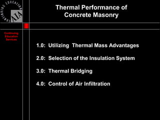 Thermal performance of concrete masonry | PDF