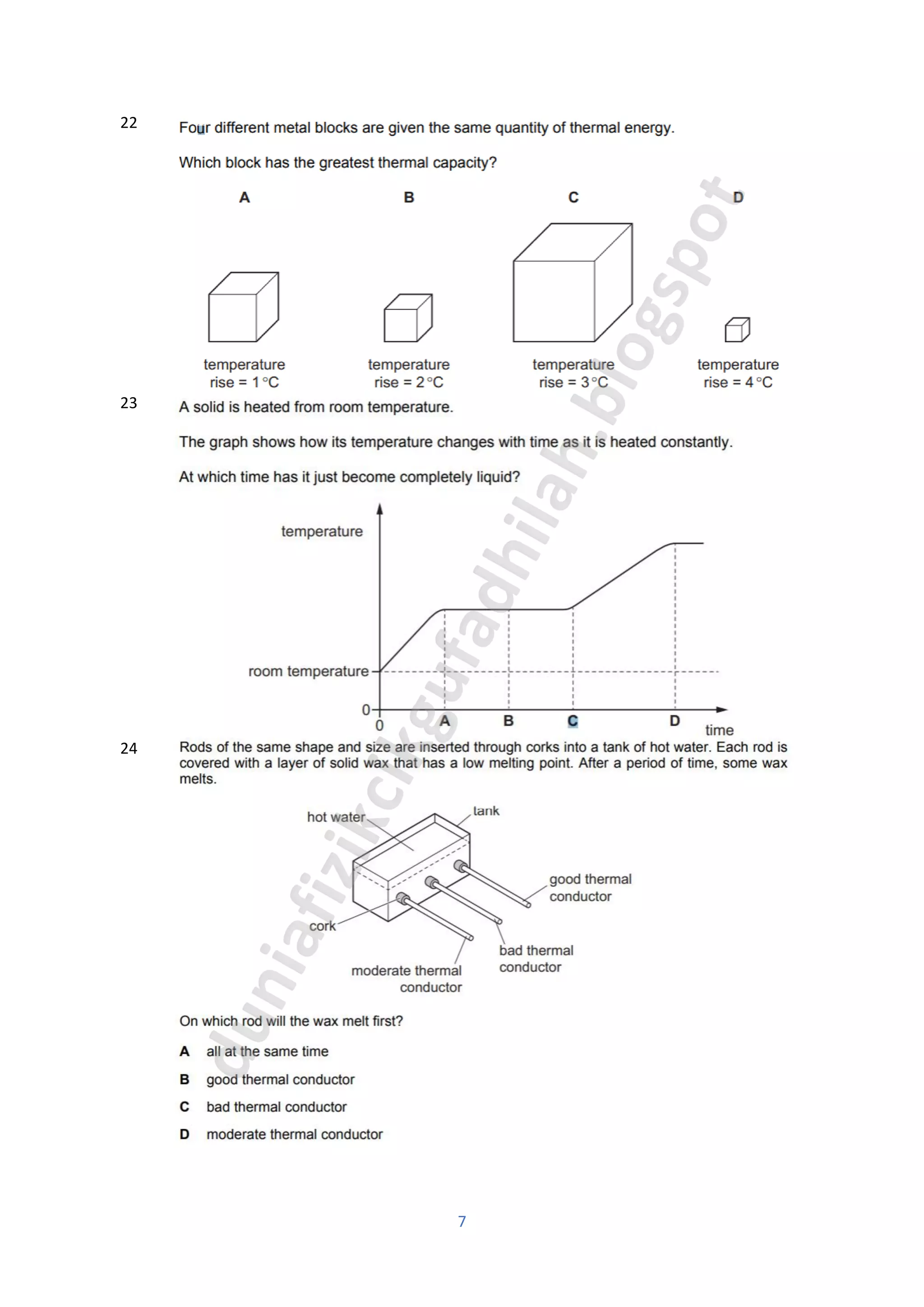 PAST YEAR IGCSE (P2-MCQ) | THERMAL PHYSICS | PDF