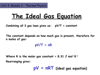 The three gas laws Boyle's law,pressure law and charles law Thermal ...
