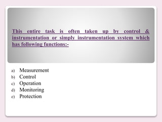 Thermal plant instrumentation and control | PPTX