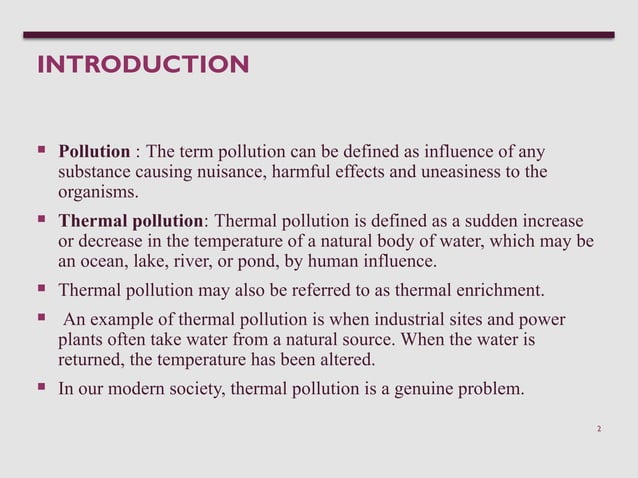 Thermal Pollution – Causes, Effects, and Solutions | PPTX