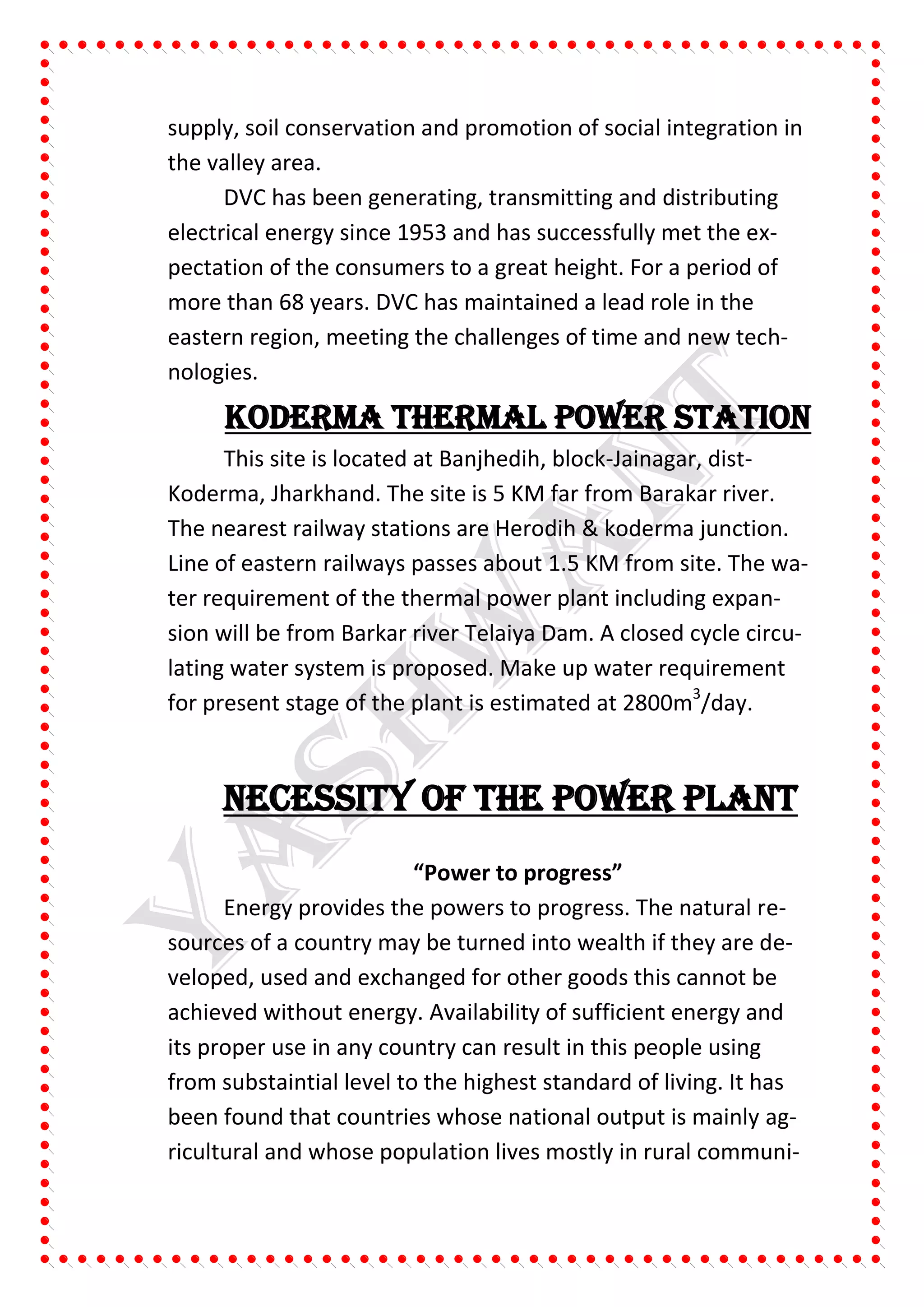 Thermal power house chemistry at DVC BANJHEDIH, KODERMA, JHARKHAND by ...