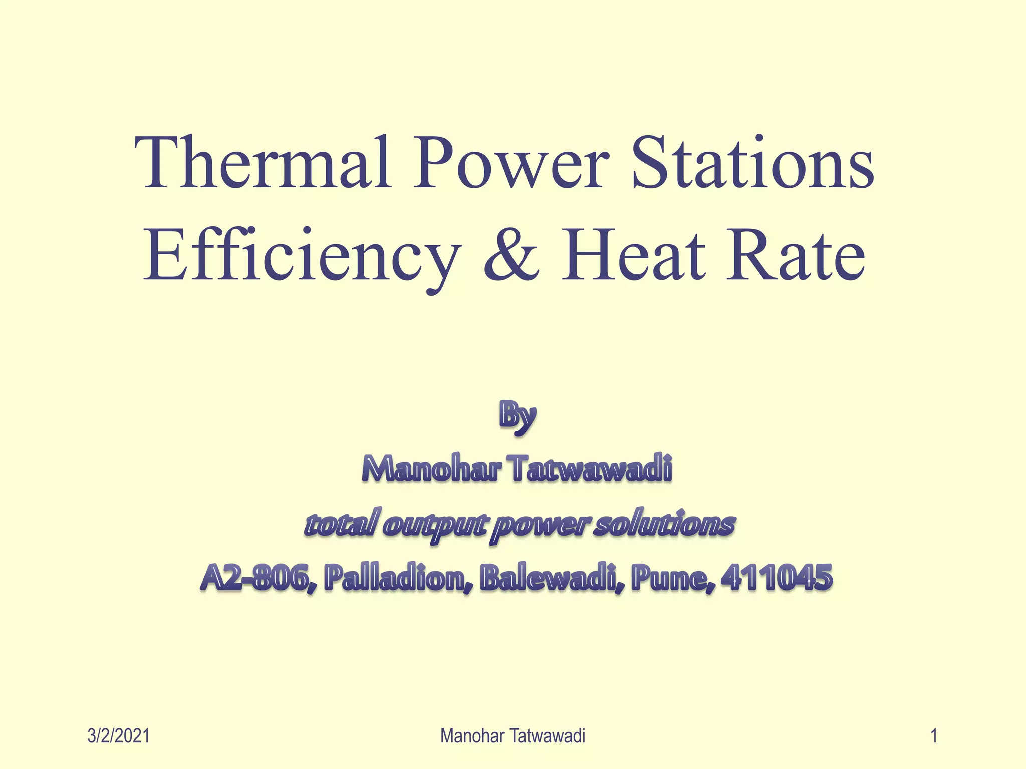 Thermal power plant efficiency | PPTX