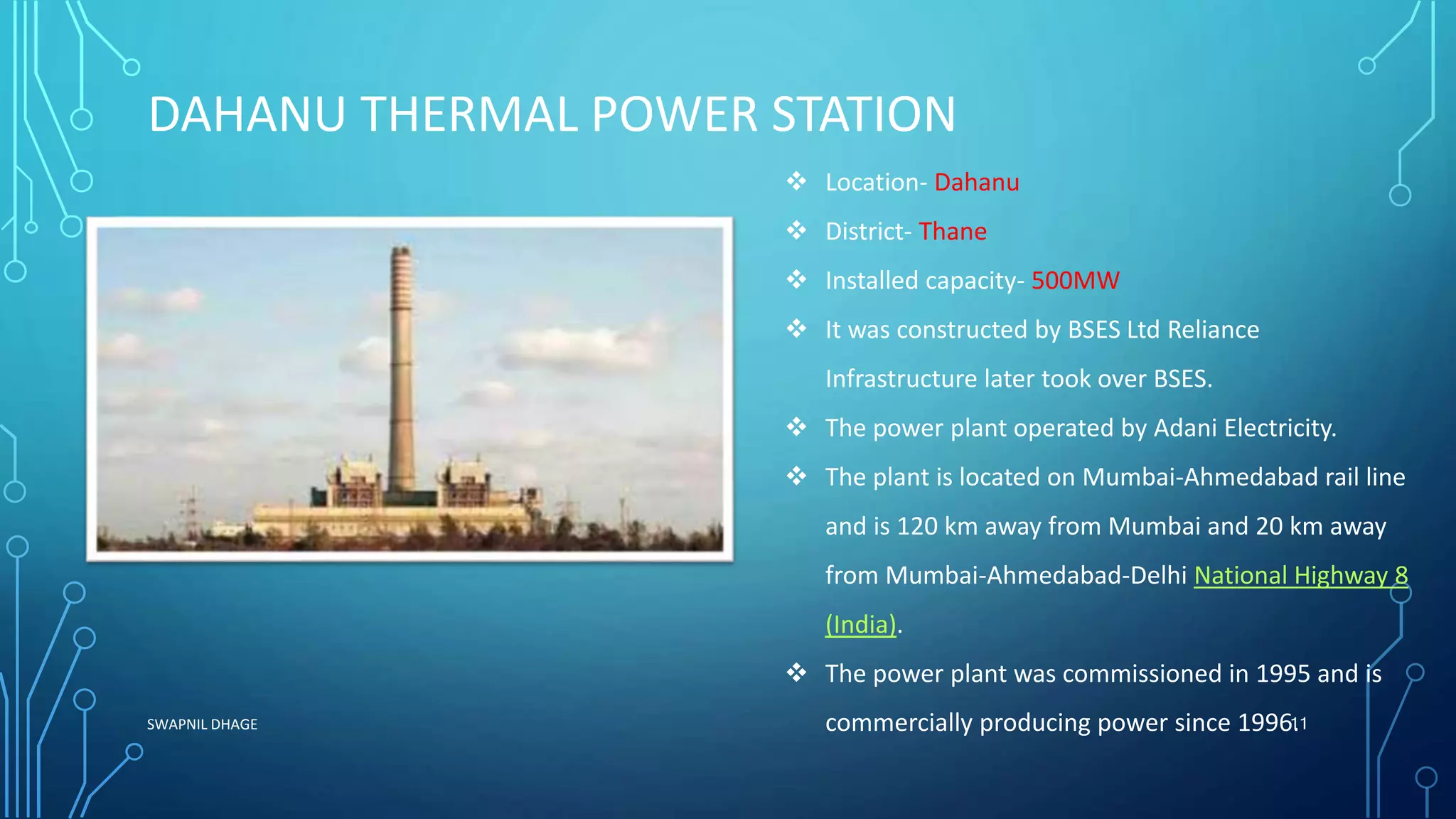 Thermal power plant in maharashtra presentation by the dhage | PPTX