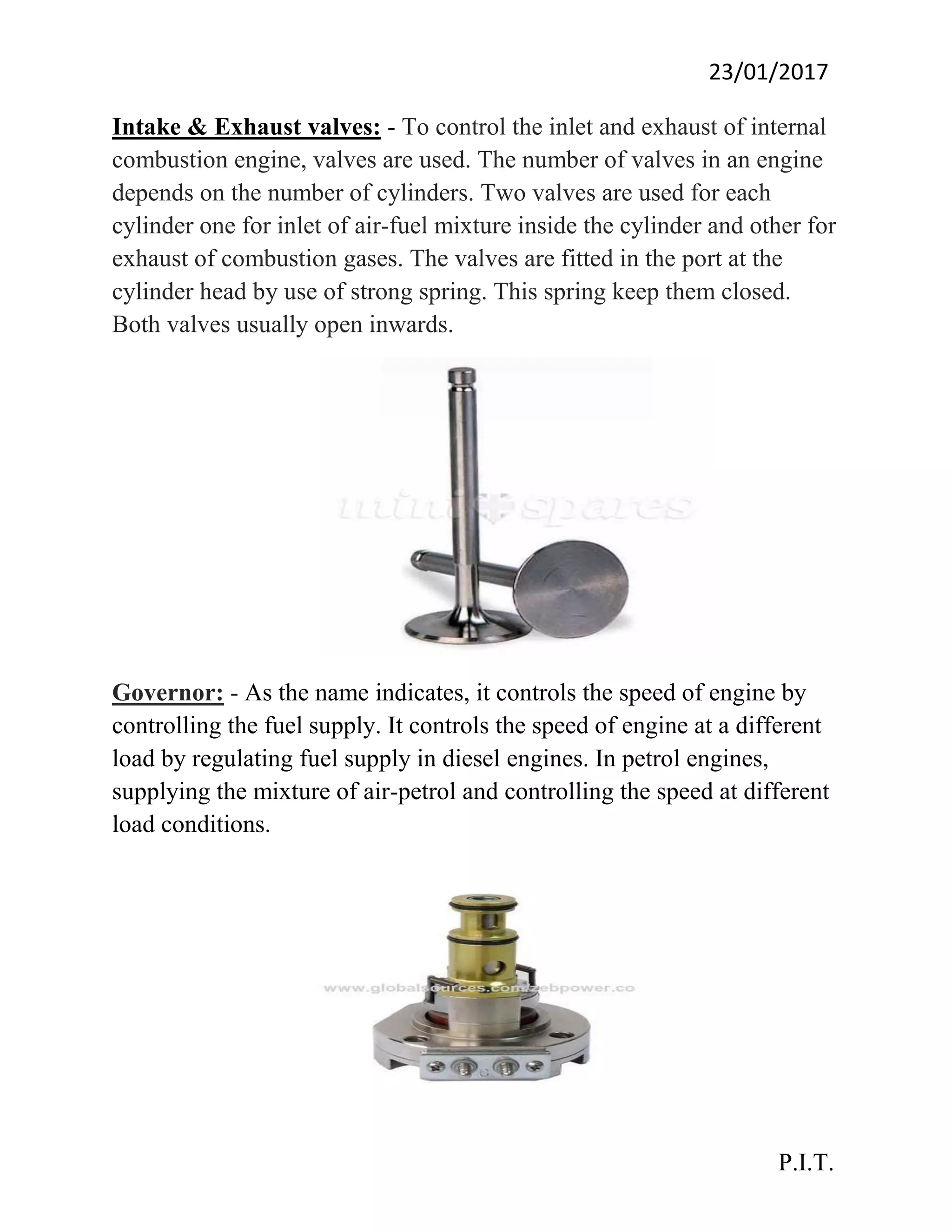 various parts of an i.c. engine pdf | PDF