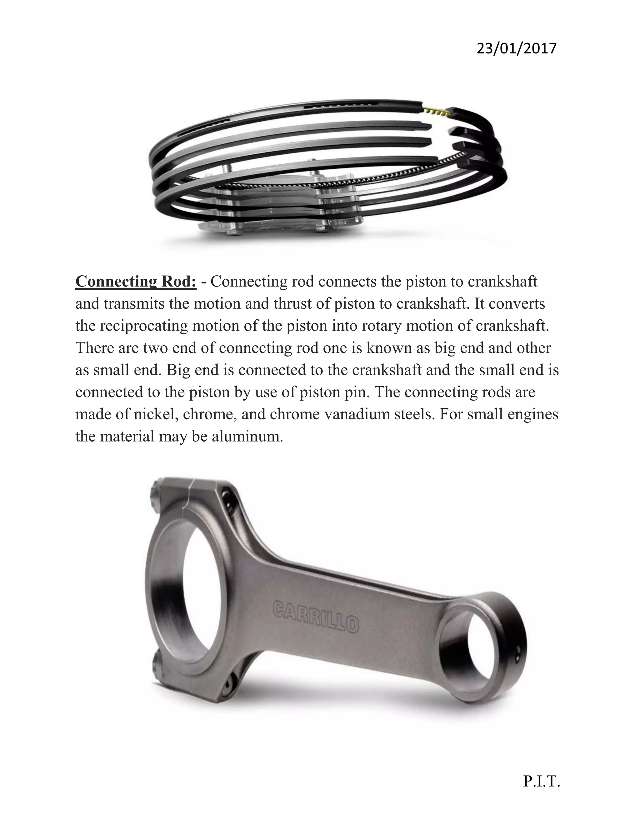 various parts of an i.c. engine pdf | PDF