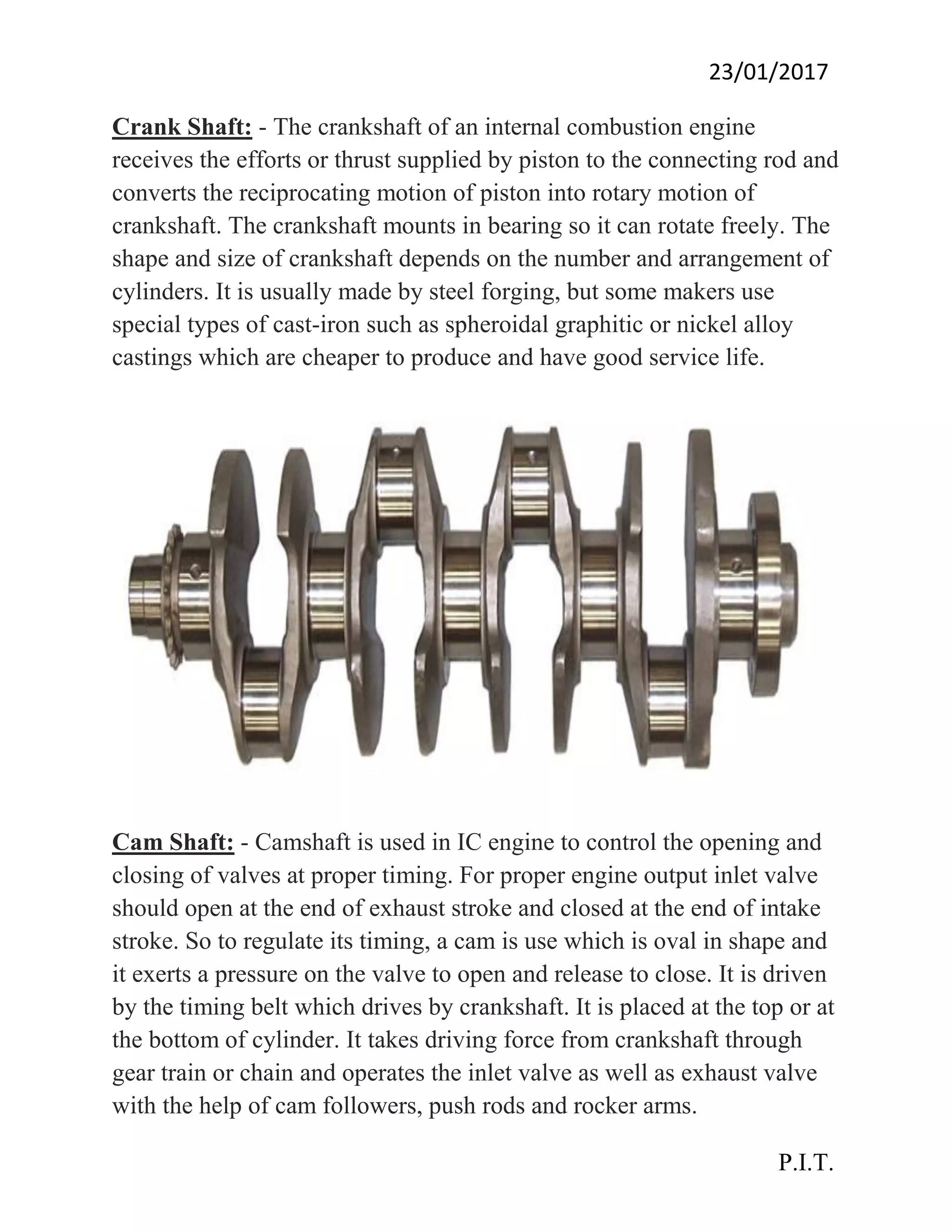 various parts of an i.c. engine pdf | PDF