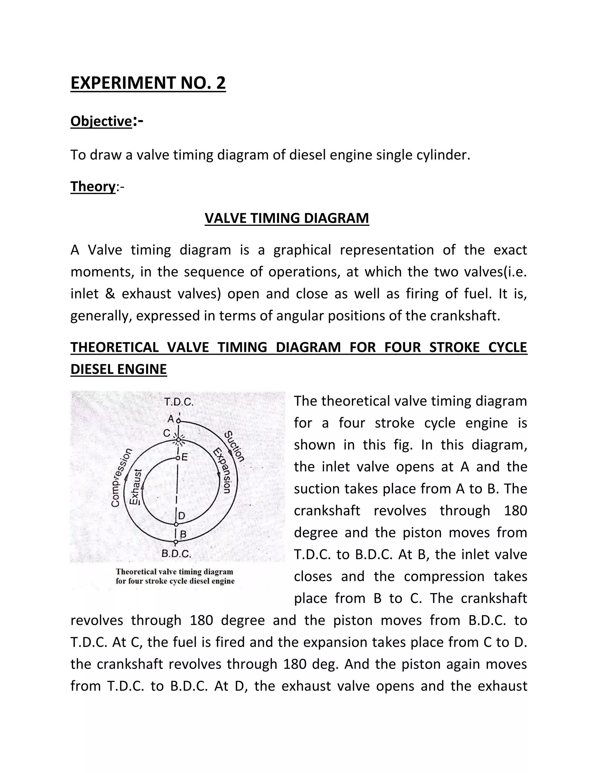valve timing diagram of two stroke & four stroke engine | PDF