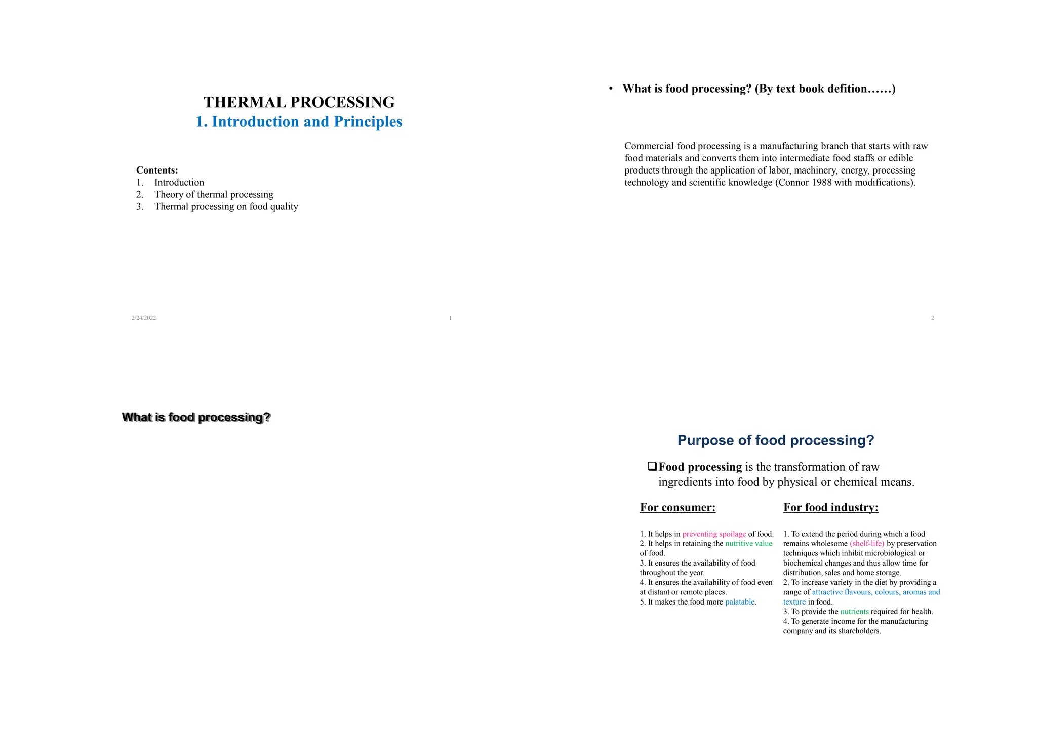 Thermal processing of food safety and technology | PDF