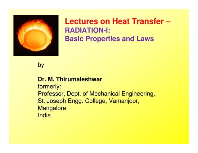 Thermal Radiation-I - Basic properties and Laws | PDF | Physics | Science