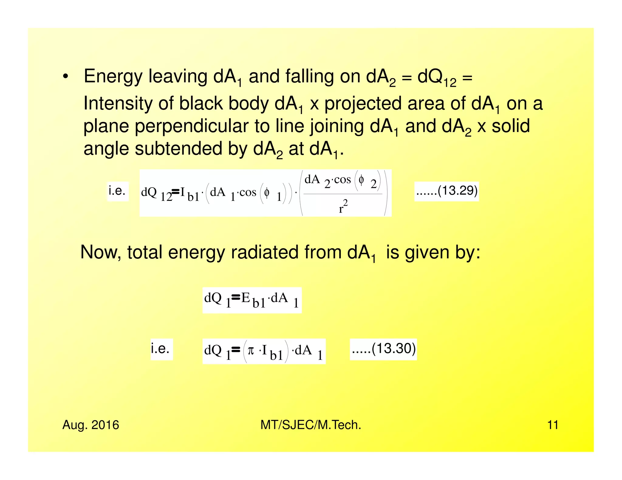 Thermal Radiation-II- View factors and Radiation energy exchange between black bodies | PDF