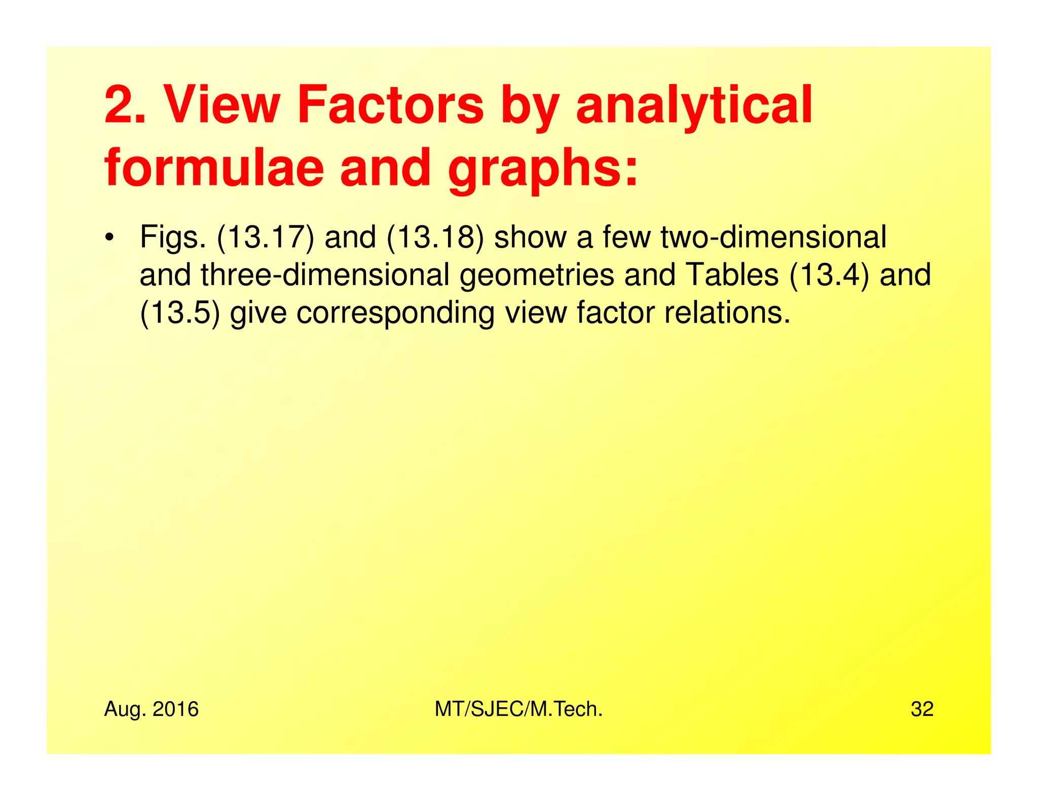 Thermal Radiation-II- View factors and Radiation energy exchange ...