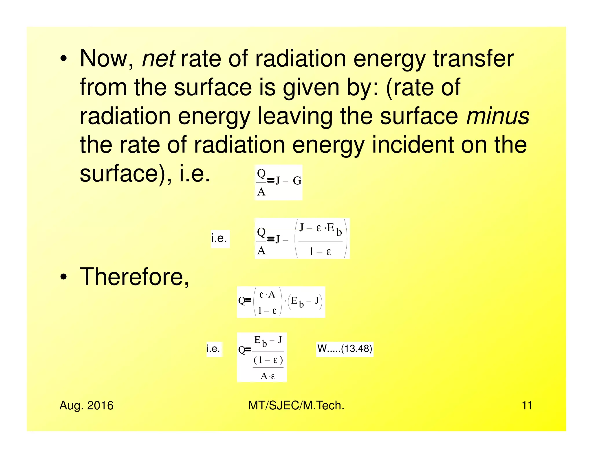 Thermal Radiation - III- Radn. energy exchange between gray surfaces | PDF