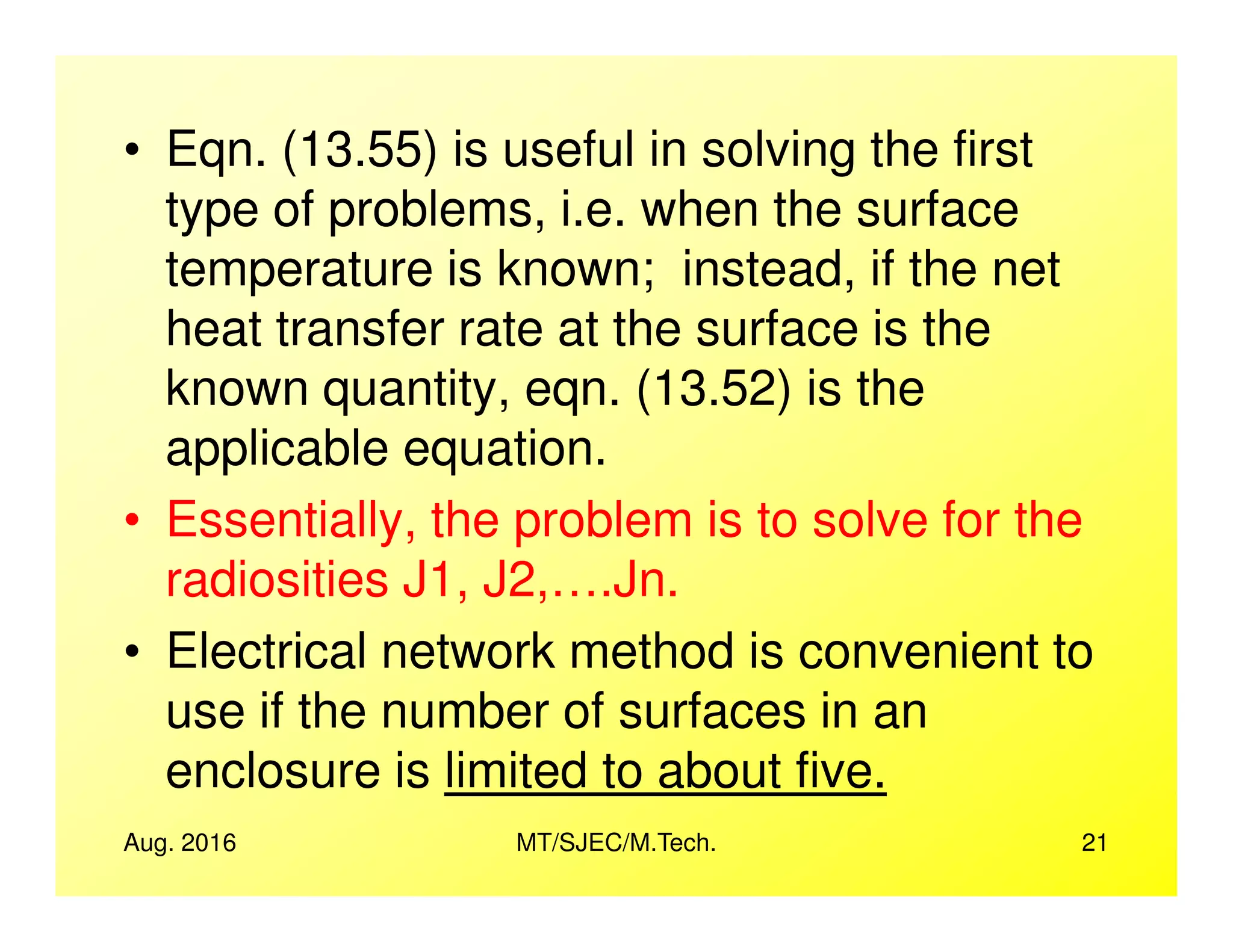 Thermal Radiation - III- Radn. energy exchange between gray surfaces | PDF