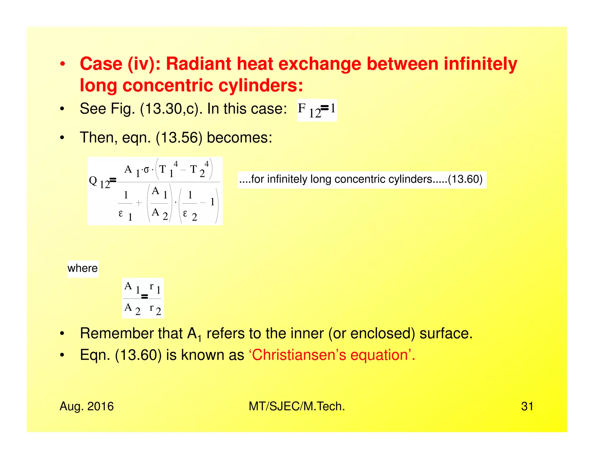 Thermal Radiation - III- Radn. energy exchange between gray surfaces | PDF
