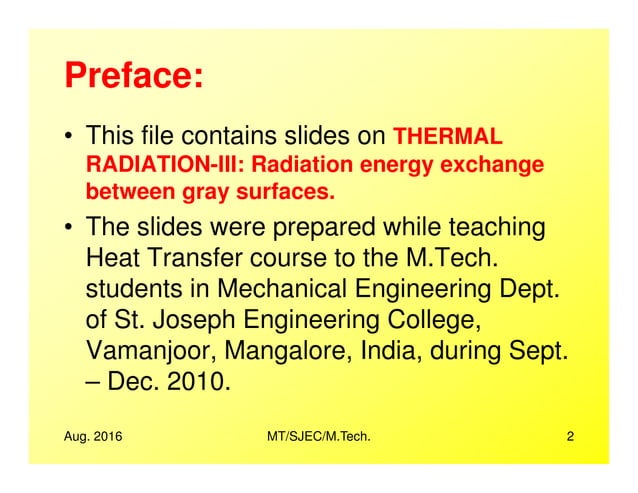 Thermal Radiation - III- Radn. energy exchange between gray surfaces | PDF