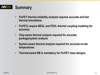 Thermal Reliability for FinFET based Designs | PDF