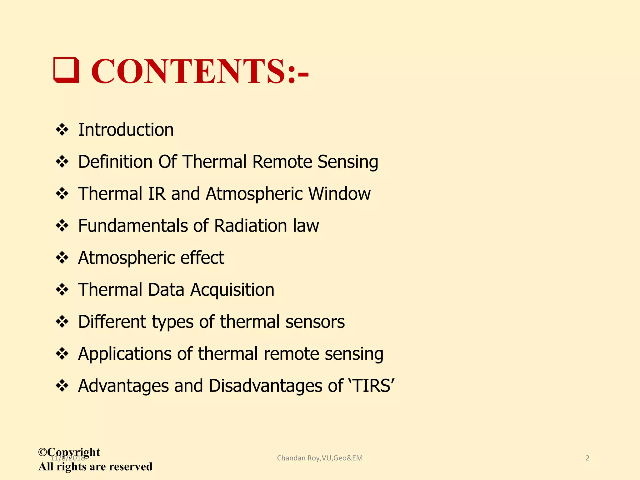 Thermal remote sensing and its applications | PDF