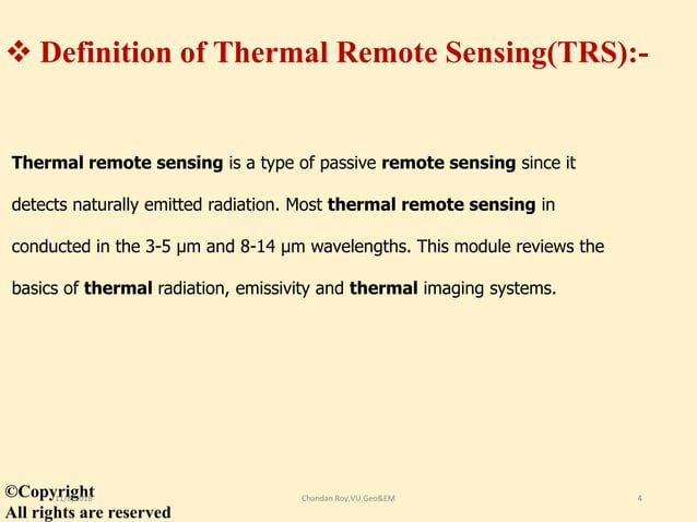 Thermal remote sensing and its applications | PDF