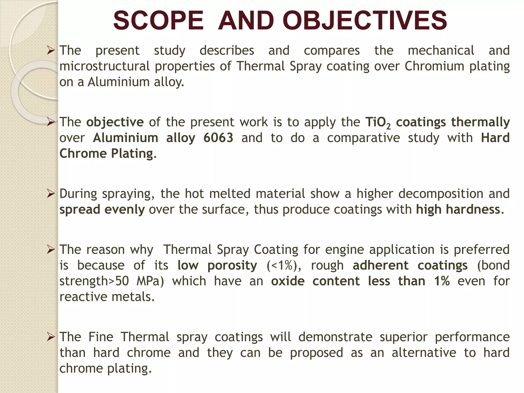 THERMAL SPRAY (TiO2) COATING - For Automobile Engine Pistons | PPTX ...