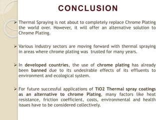 THERMAL SPRAY (TiO2) COATING - For Automobile Engine Pistons | PPTX ...