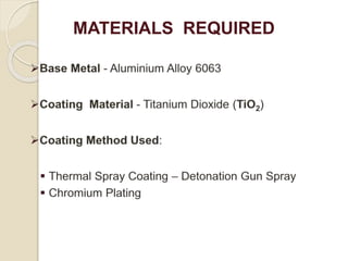 THERMAL SPRAY (TiO2) COATING - For Automobile Engine Pistons | PPTX ...