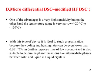 THERMAL TECHNIQUE AND DIFFERENTIAL SCANNING CALORIMETRY | PPTX