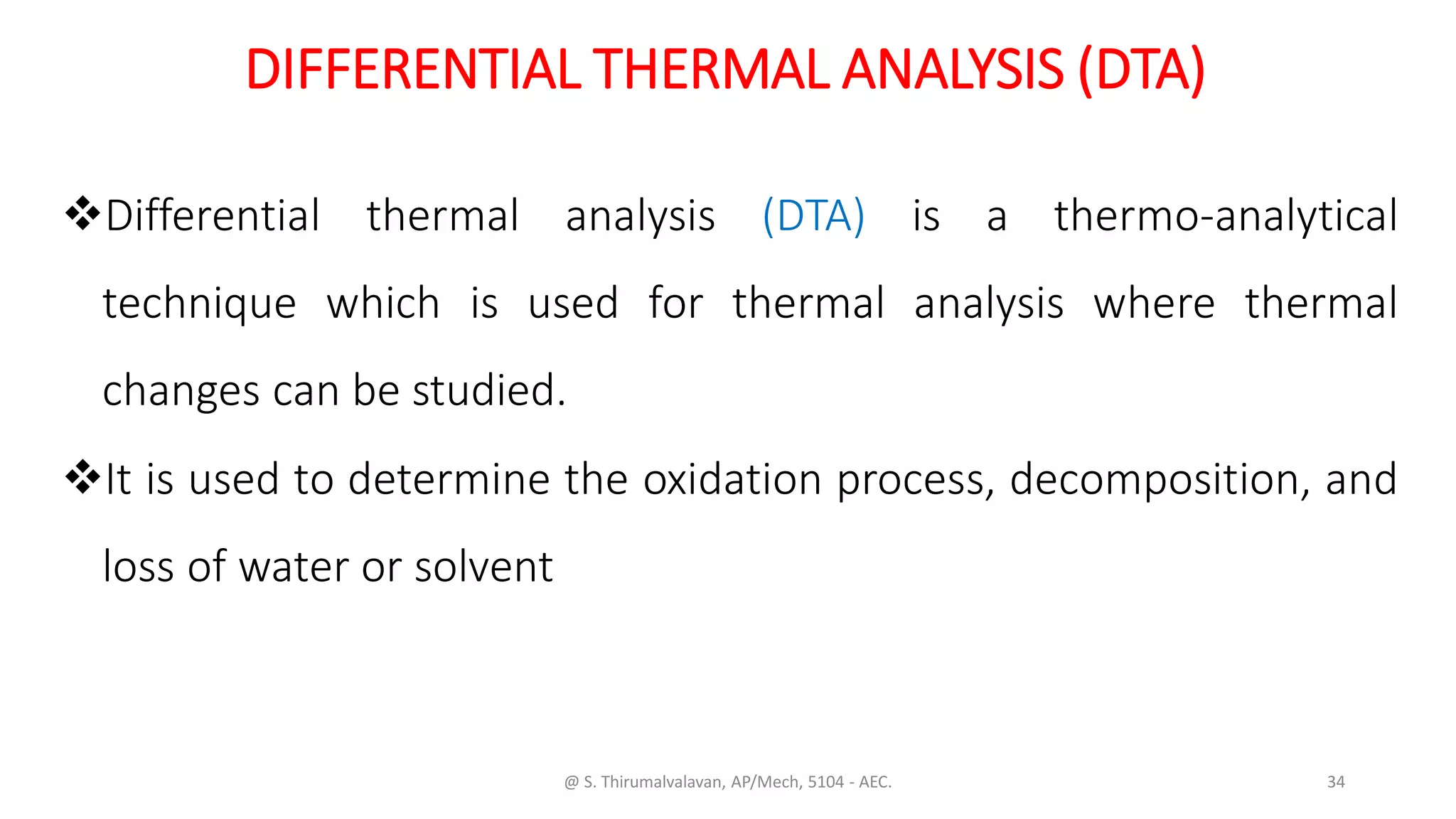 Thermal testing, thermo mechanical and dynamic mechanical analysis ...