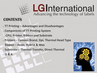 Thermal transfer printing presentation | PPTX