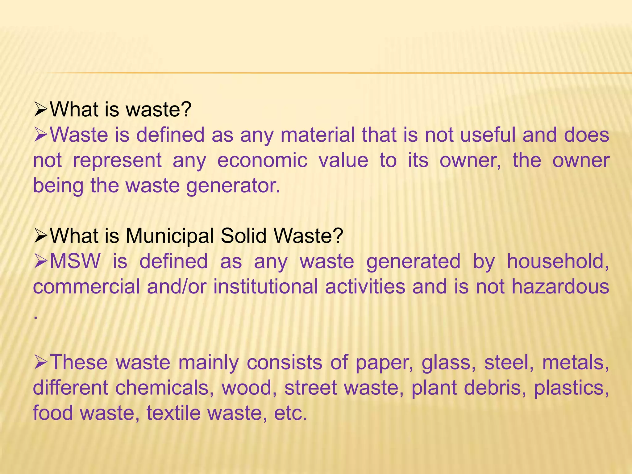 Thermal treatment of msw and energy recovery | PPT
