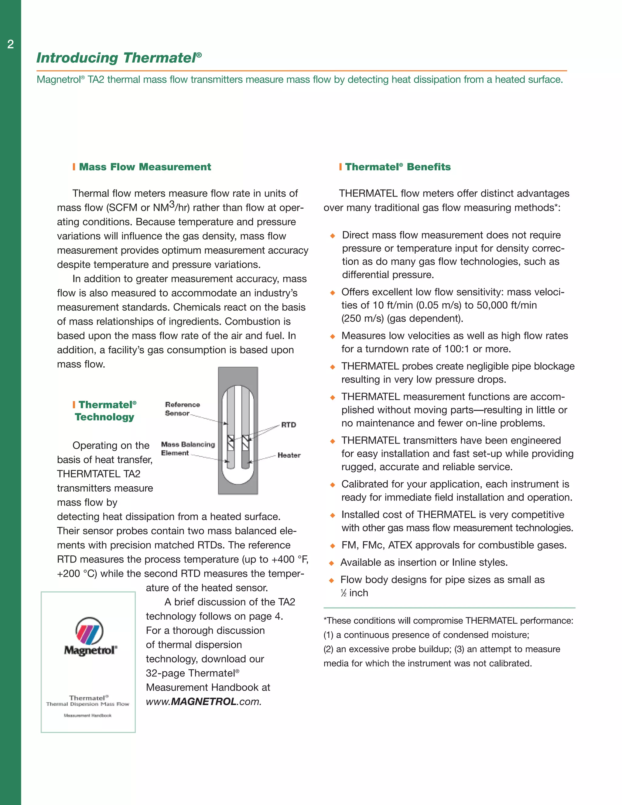 Thermal Dispersion Mass Flow Measurement | PDF | Chemistry | Science