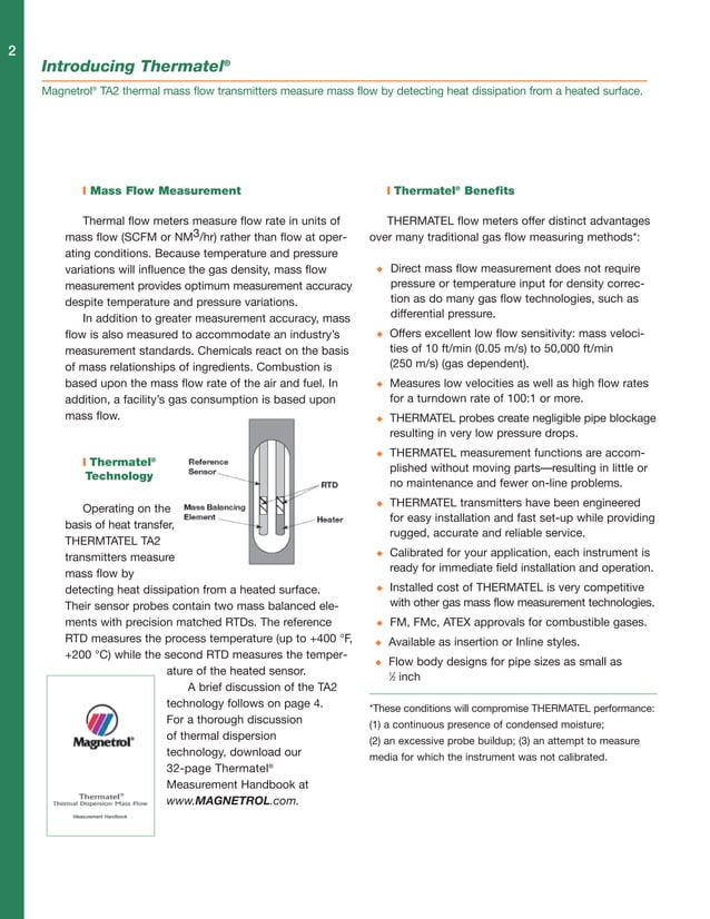 Thermal Dispersion Mass Flow Measurement | PDF