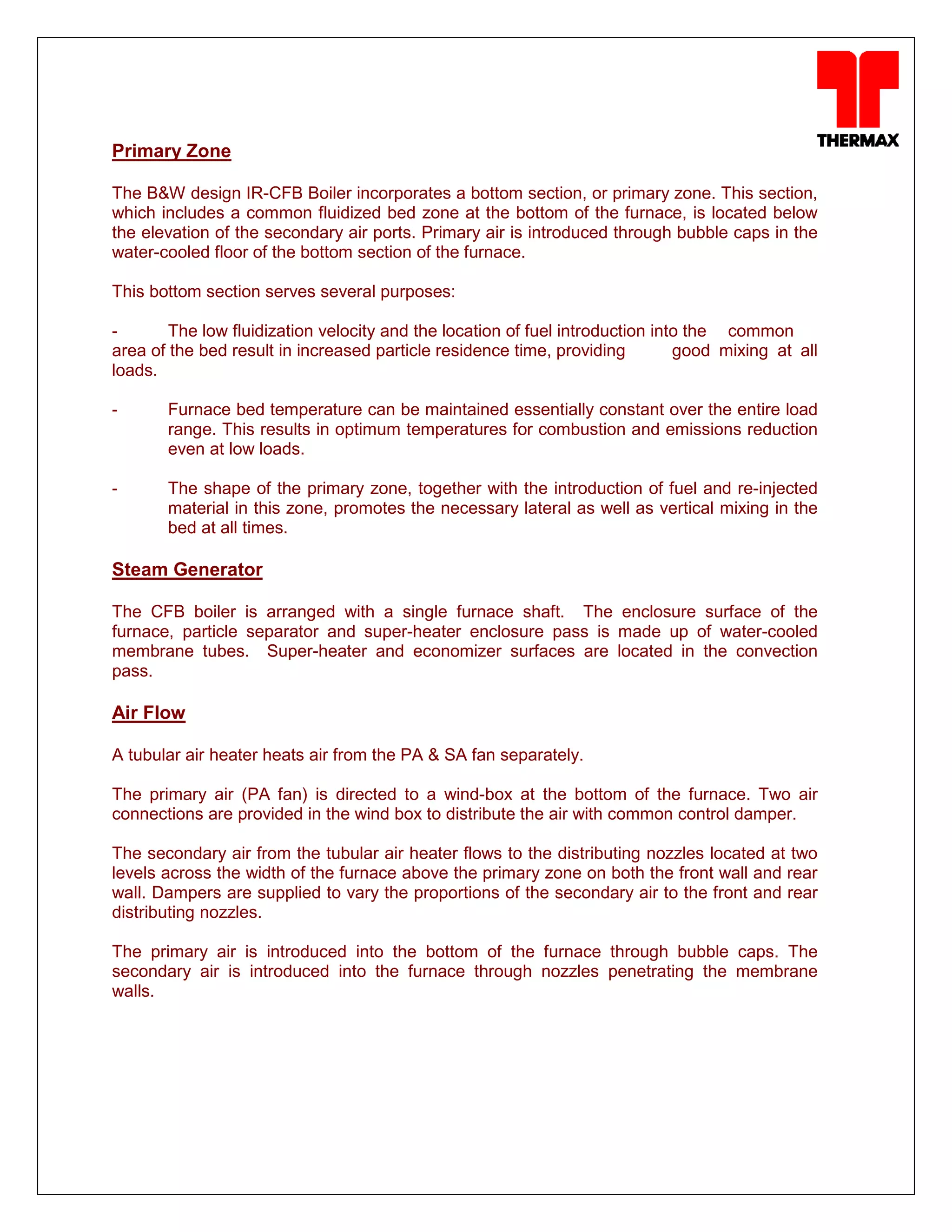 Thermax IR CFBC BOILER U BEAM TYPE | PDF