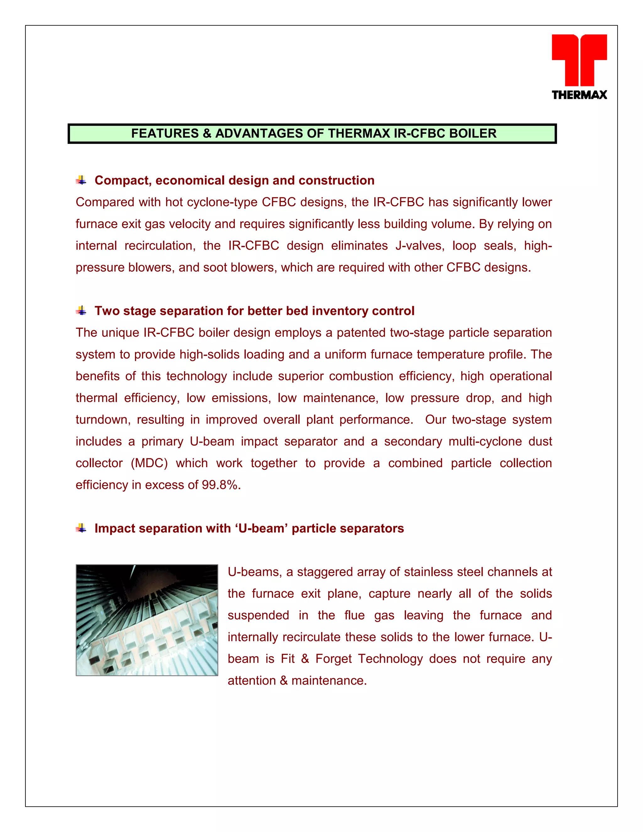 Thermax IR CFBC BOILER U BEAM TYPE | PDF