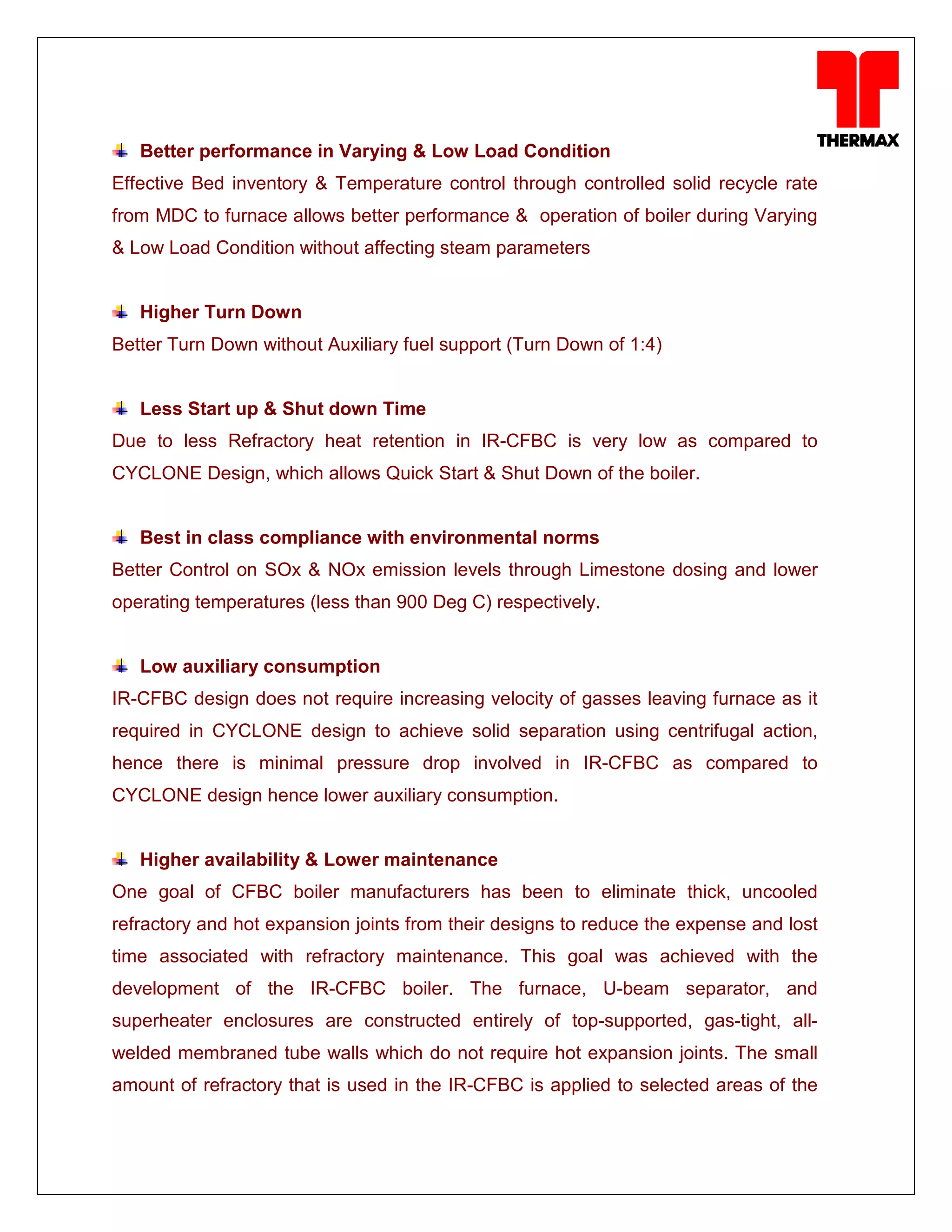 Thermax IR CFBC BOILER U BEAM TYPE | PDF