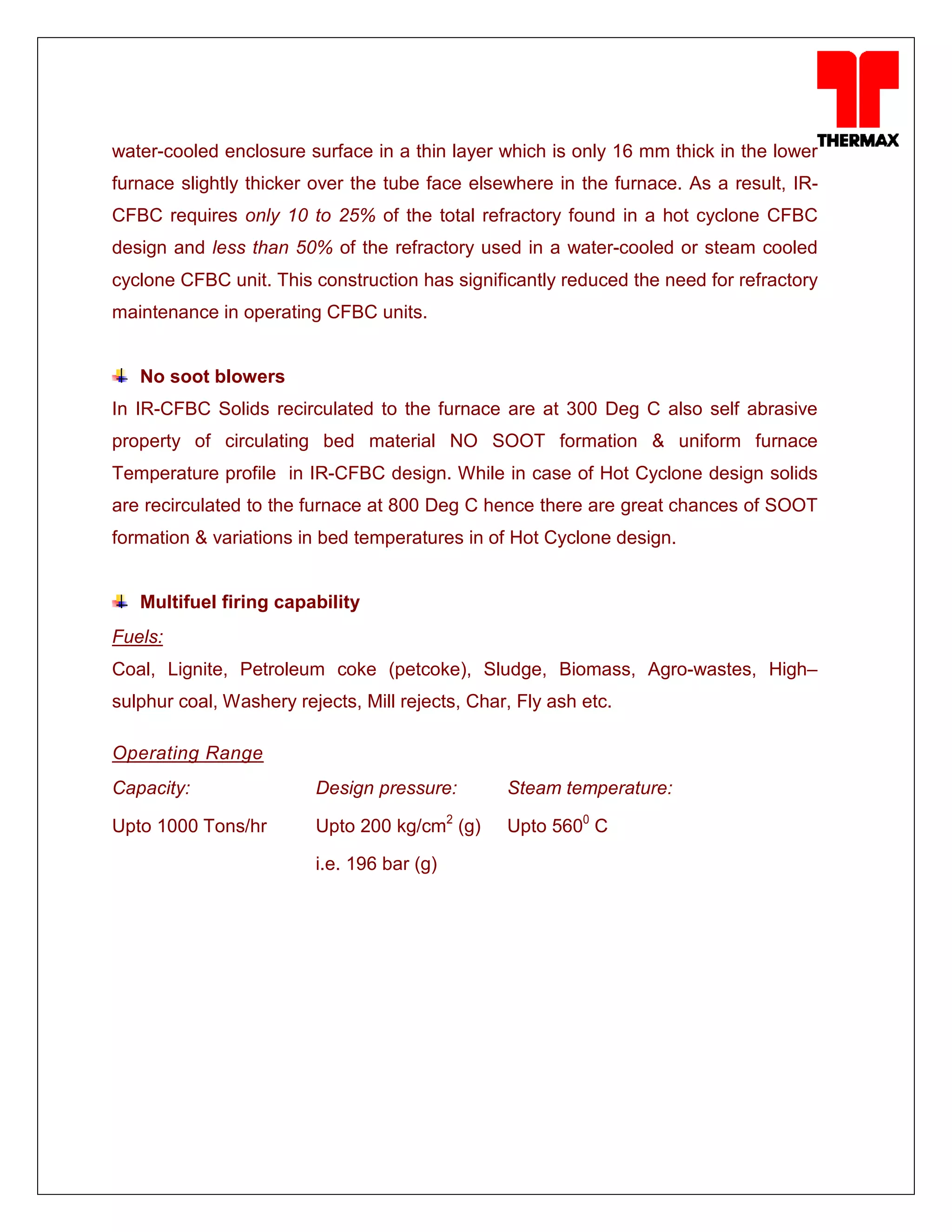 Thermax IR CFBC BOILER U BEAM TYPE | PDF