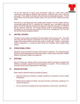 Thermax IR CFBC BOILER U BEAM TYPE | PDF