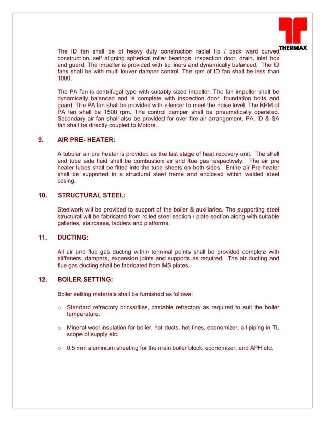 Thermax IR CFBC BOILER U BEAM TYPE | PDF | Home Appliances | Home & Garden