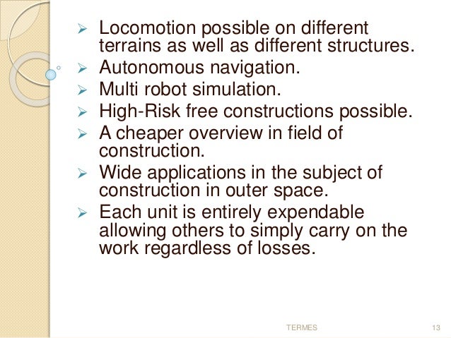 Termes - Termite inspired robots that can build for us.