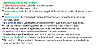 Thermionic emission.pptx mainly used in radiography | PPTX