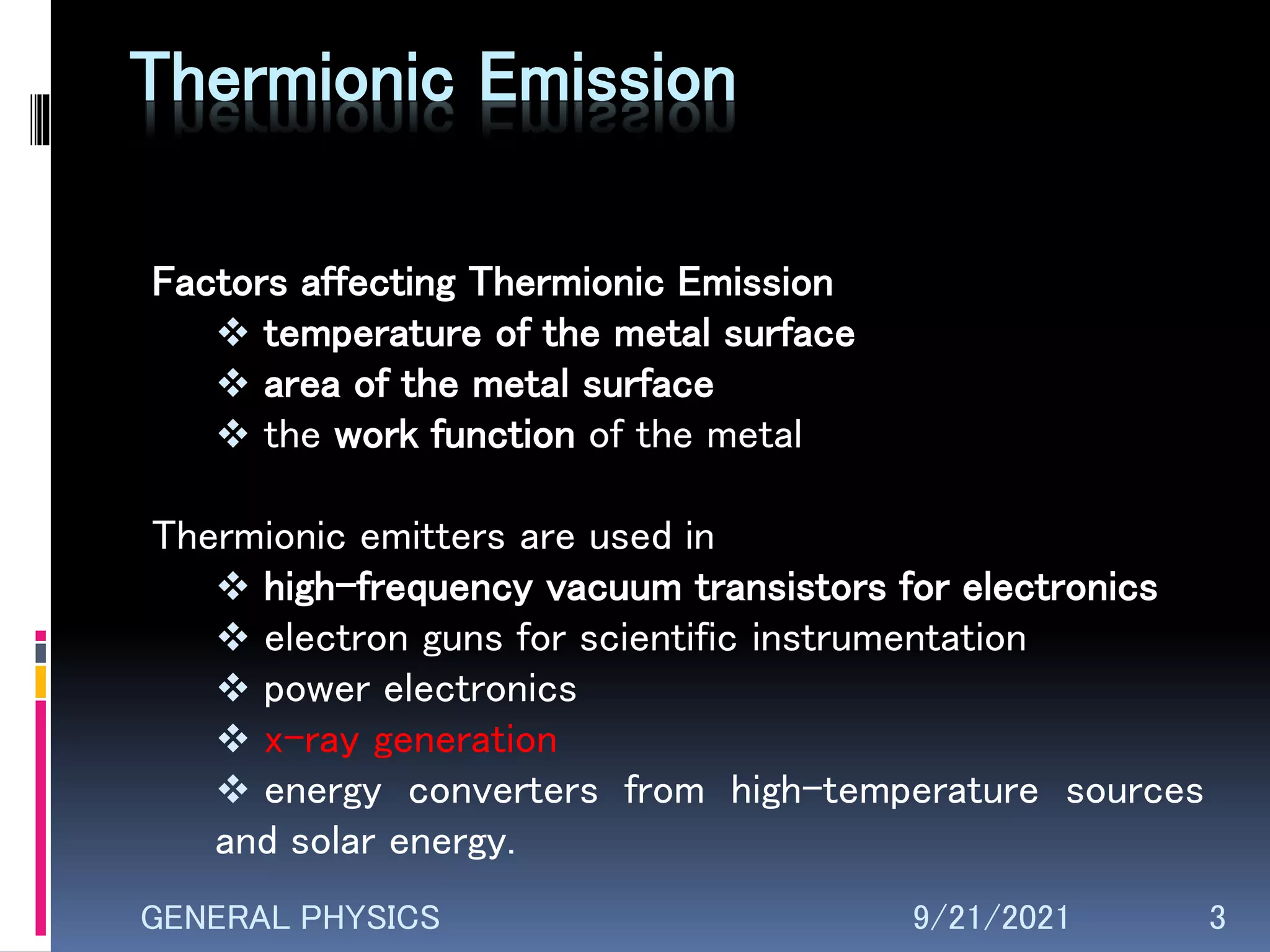 Thermionic & Photoelectric Emission | PPTX