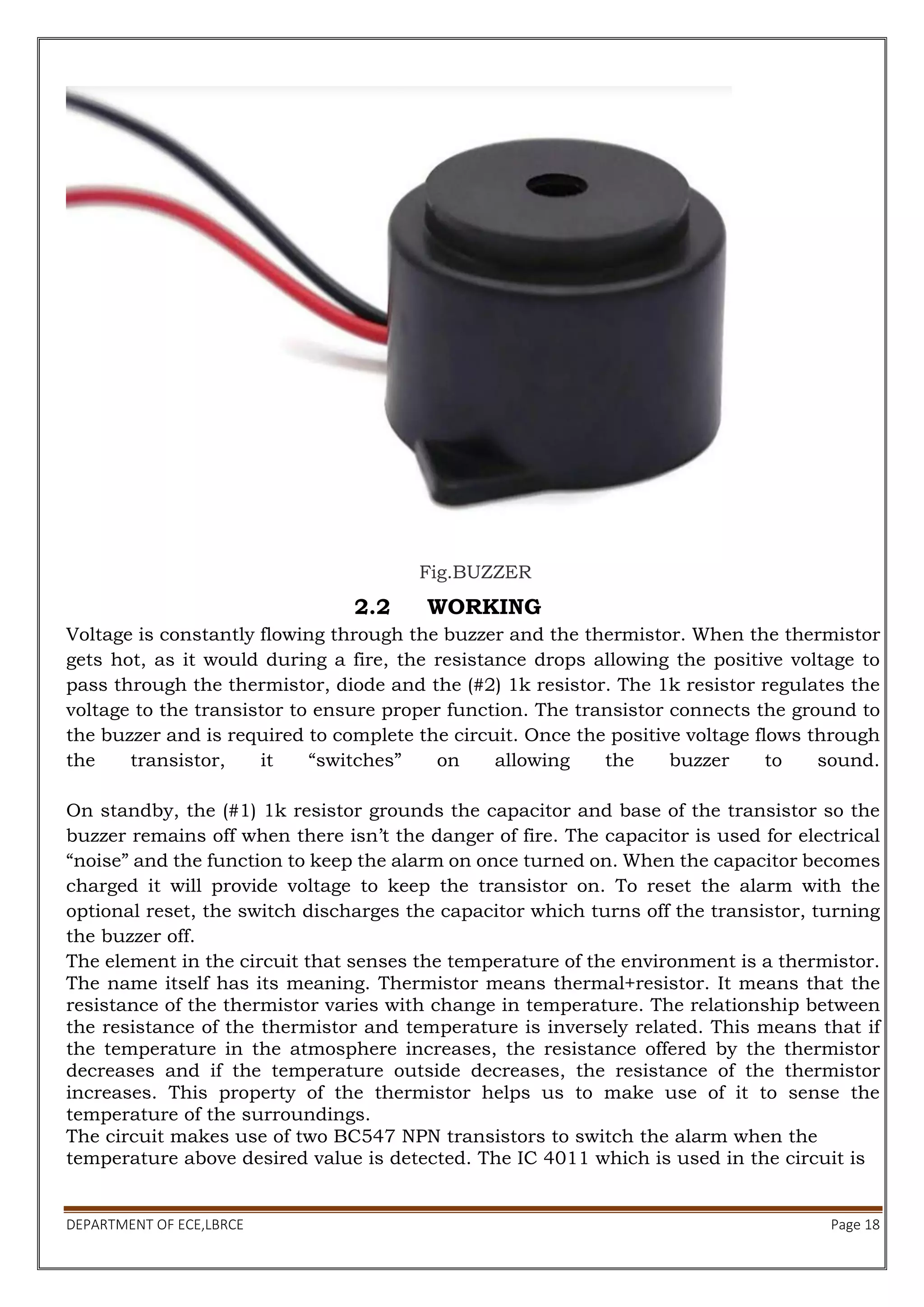 Thermistor temperature sensing alarm report | PDF