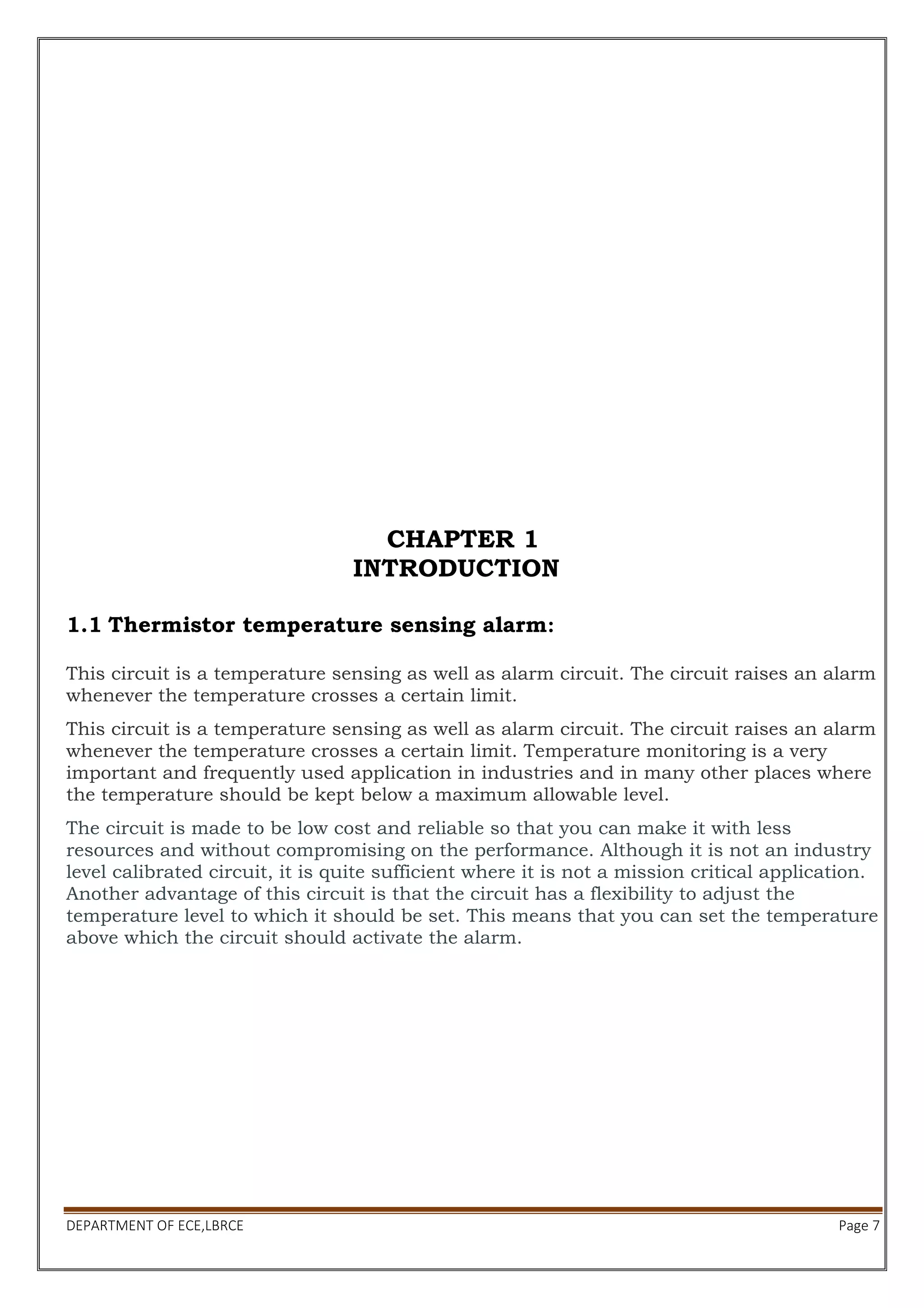 Thermistor temperature sensing alarm report | PDF